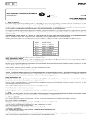 MONTEREY AL INTERBODY System Instrumentation Instructions for Use PDF ...