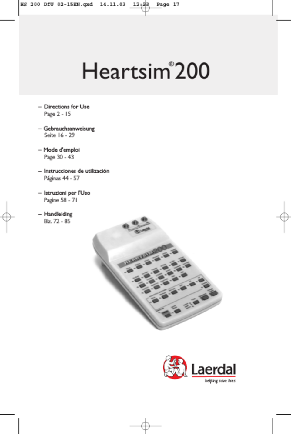HeartSim 200 Directions for Use Rev E PDF download