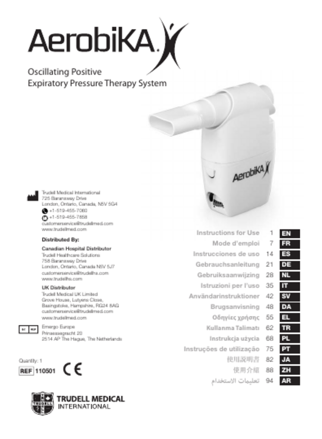 AerobiKA Instructions for Use PDF download