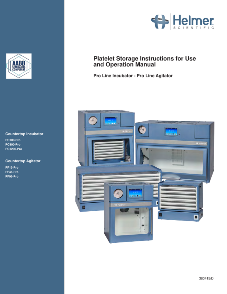 Platelet Storage Pro Line Incubator PC100-Pro, PC900-Pro, PC1200-Pro ...