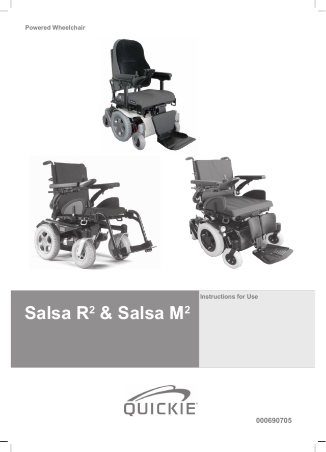 Quickie Salsa R2 and Salsa M2 Instructions for Use Rev 5.0 PDF download