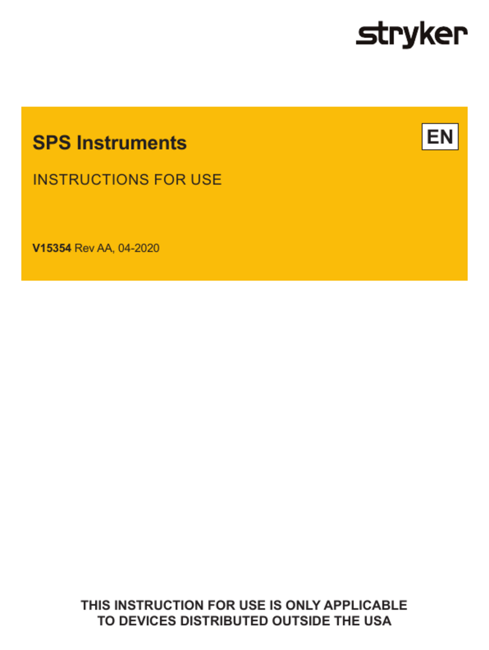 SPS Instruments Instructions for Use PDF download