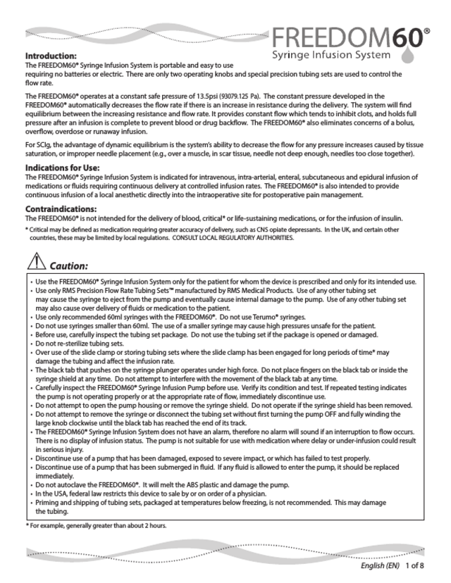 FREEDOM60 Instructions For Use Rev I PDF download