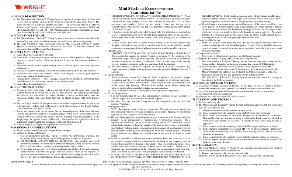 Mini MaxLock Extreme Instructions for Use PDF download