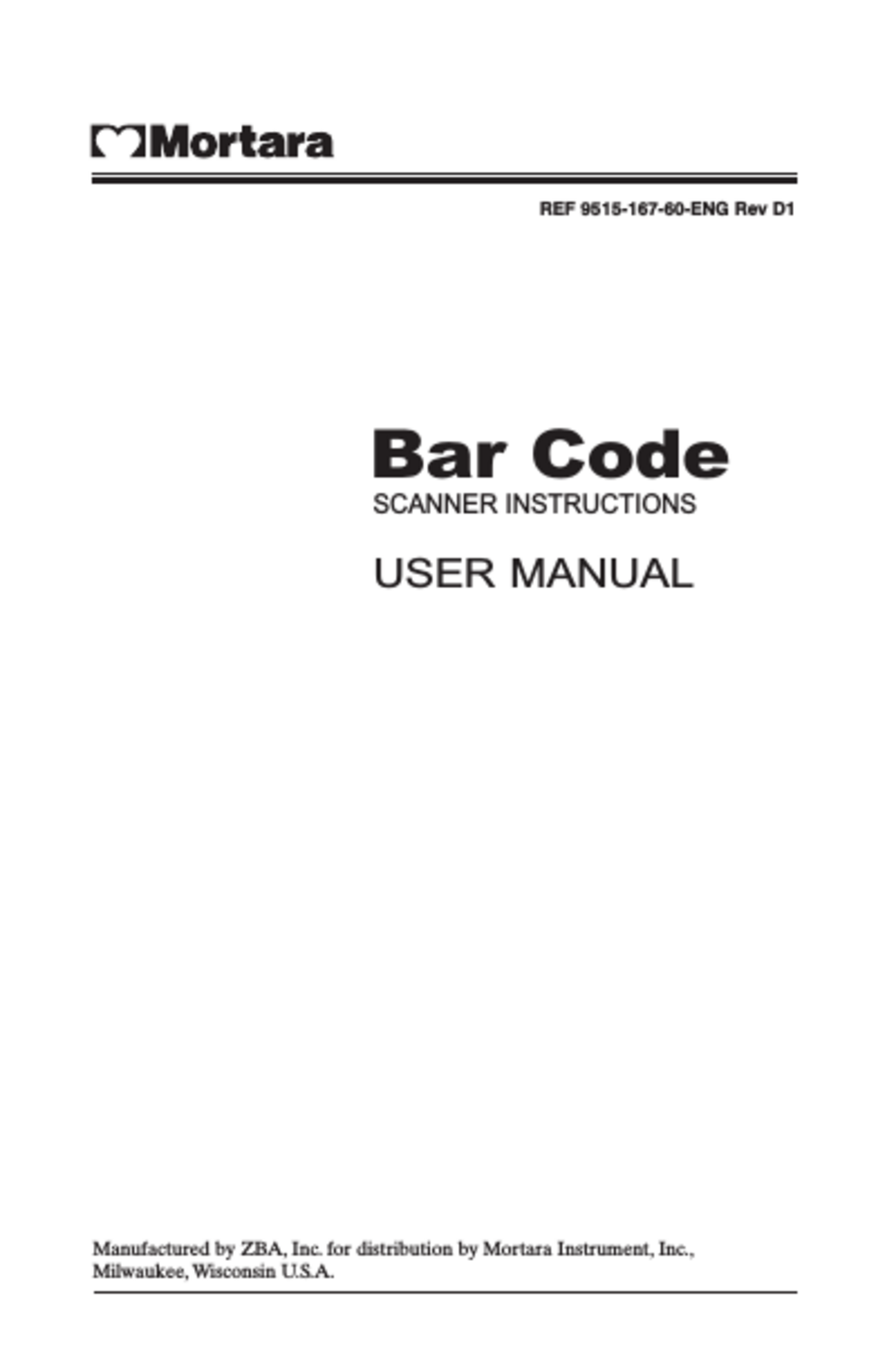 Bar Code Scanner Instructions User Manual Rev D1 PDF download