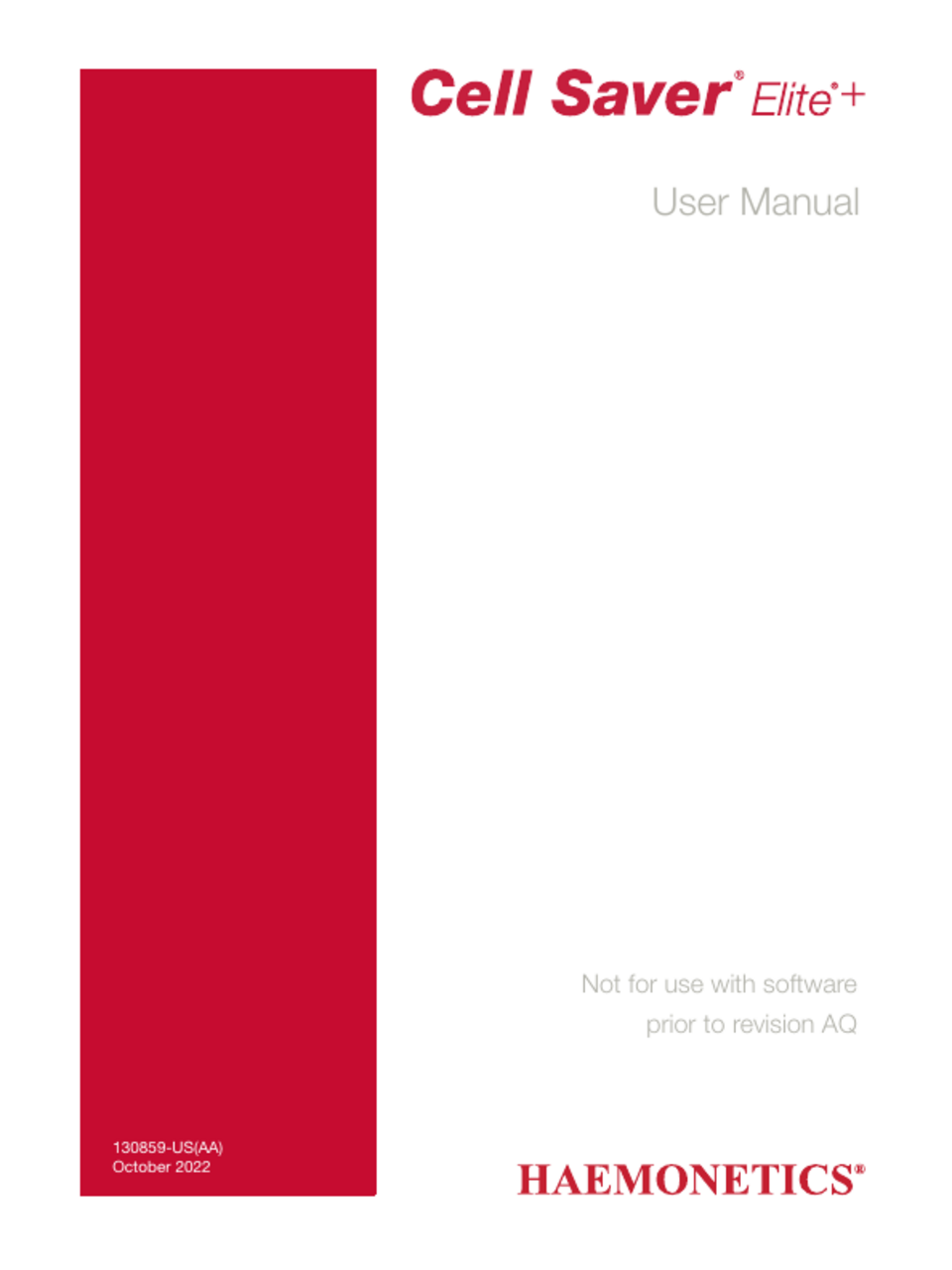 Cell Saver Elite+ User Manual rev AA PDF download