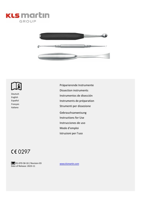 Dissection instruments Instructions for Use PDF download