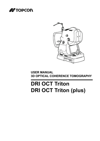 DRI OCT Triton and Triton (plus) User Manual Rev 9 July 2019 PDF download