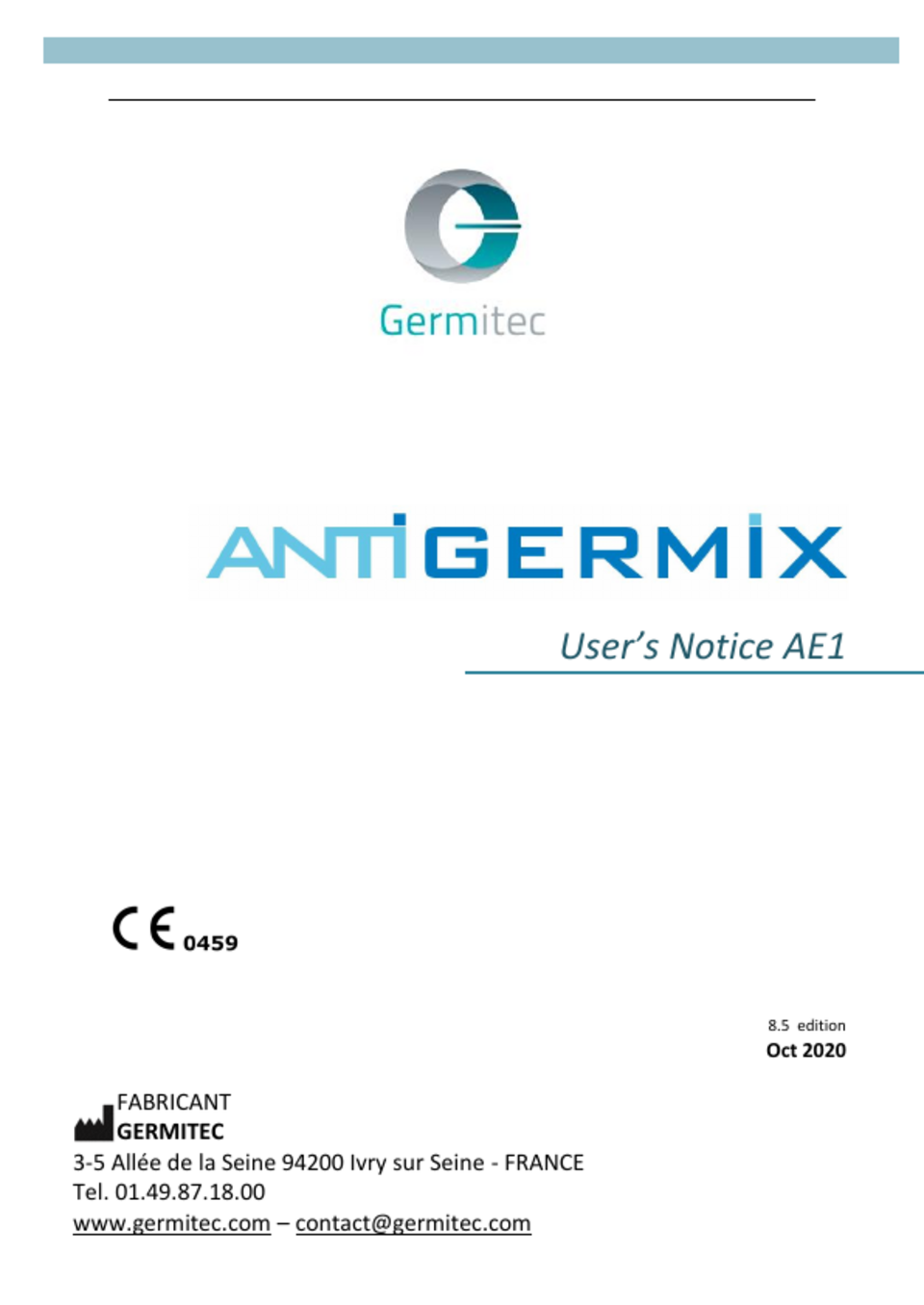 ANTIGERMIX AE1 Users Notice PDF download