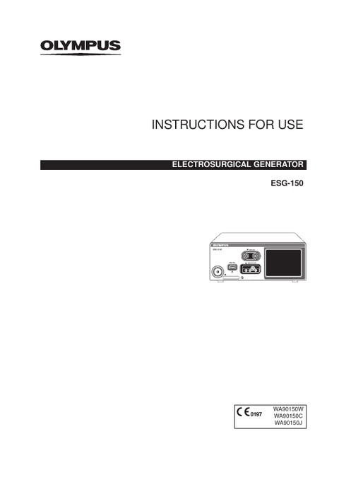 OLYMPUS Electrosurgical Generator - 32 related documents available