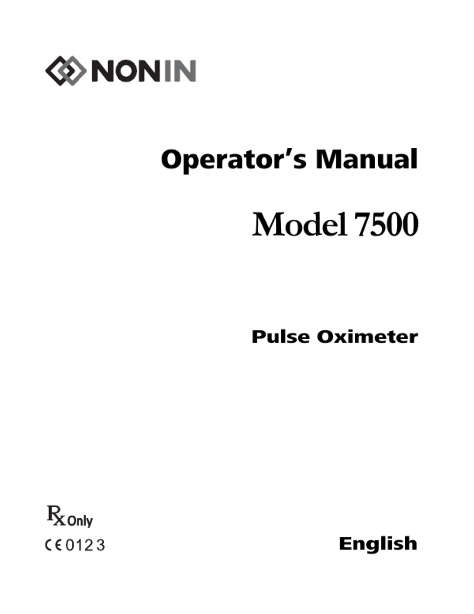 Nonin Model 7500 Operators Manual 2019 PDF download