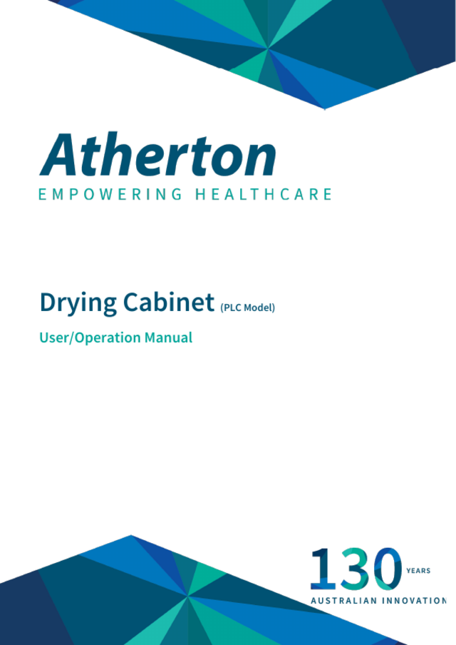 Drying Cabinet (PLC Model) User / Operation Manual rev 4 PDF download