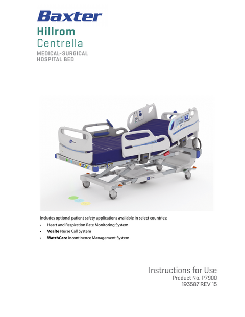 Centrella Medical-Surgical Bed Instructions for Use Rev 15 PDF download