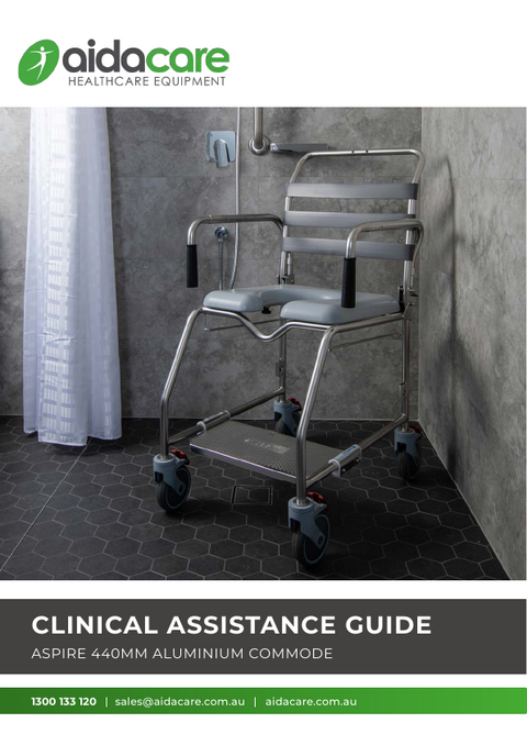 Aspire 440mm Aluminium Commode Clinical Assistance Guide PDF download
