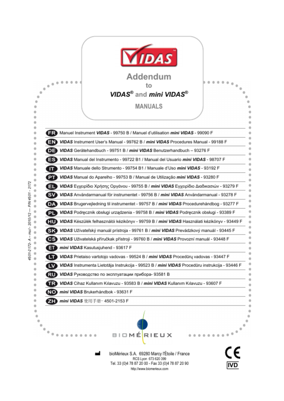 VIDAS and mini VIDAS Addendum Dec 2010 PDF download