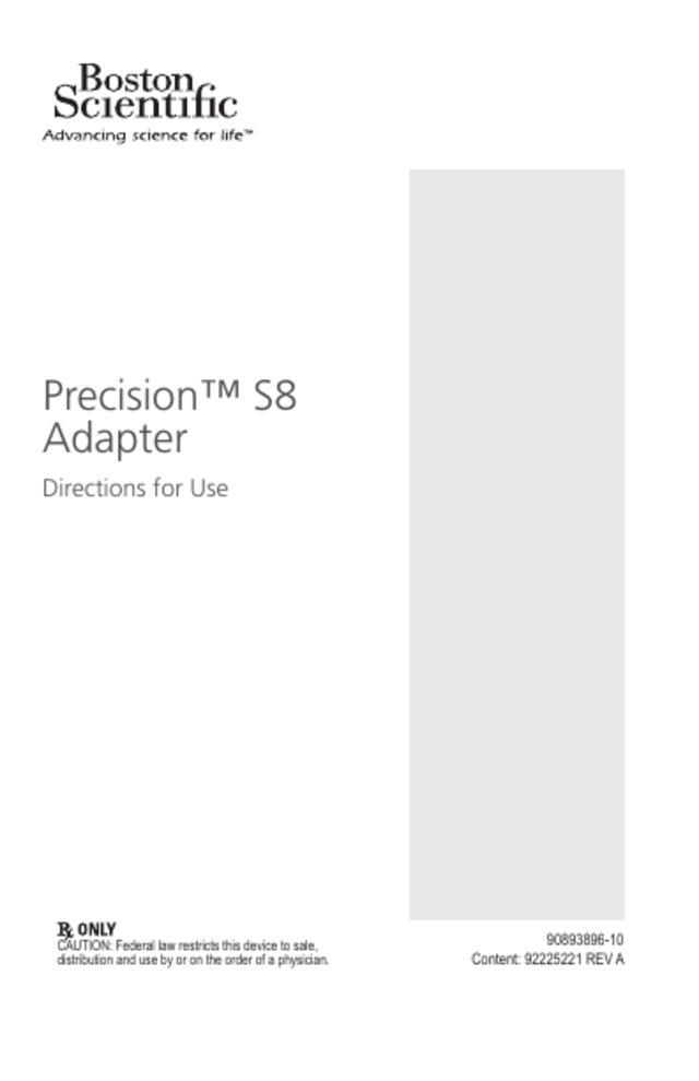 Precision S8 Adapter Directions for Use PDF download