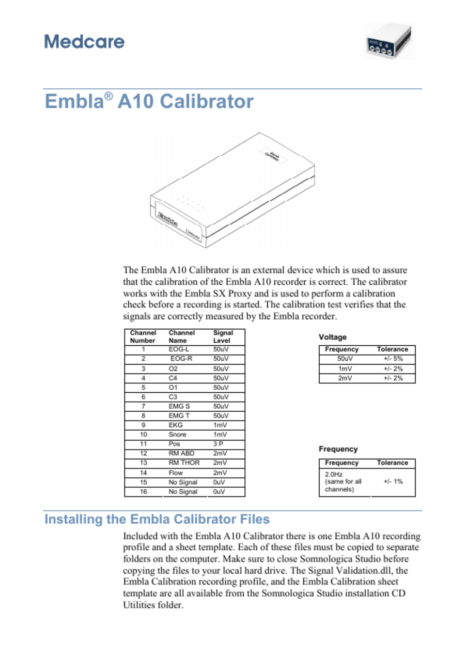 Embla A10 Calibrator Instructions V3 Web-ENU PDF download