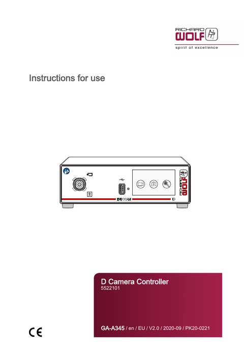 D Camera Controller Instructions for Use V2.0 Sept 2020 PDF download