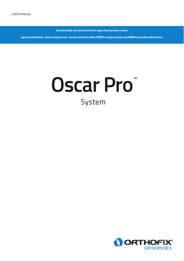 OSCAR Pro User Manual PDF download