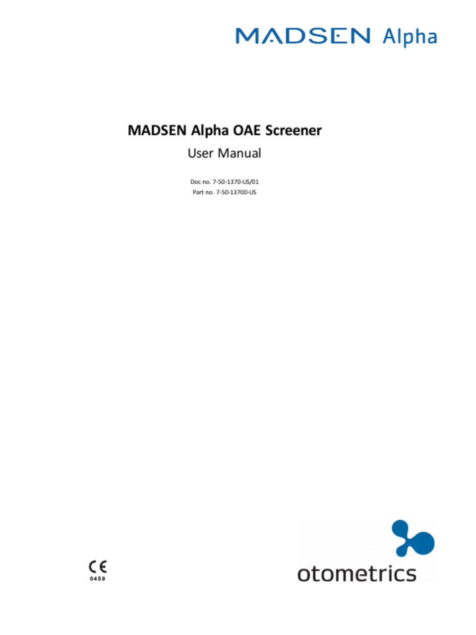 MADSEN Alpha OAE Screener User Manual Rev 01 PDF download