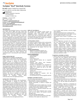 SeaSpine Reef Interbody Systems Instructions PDF download