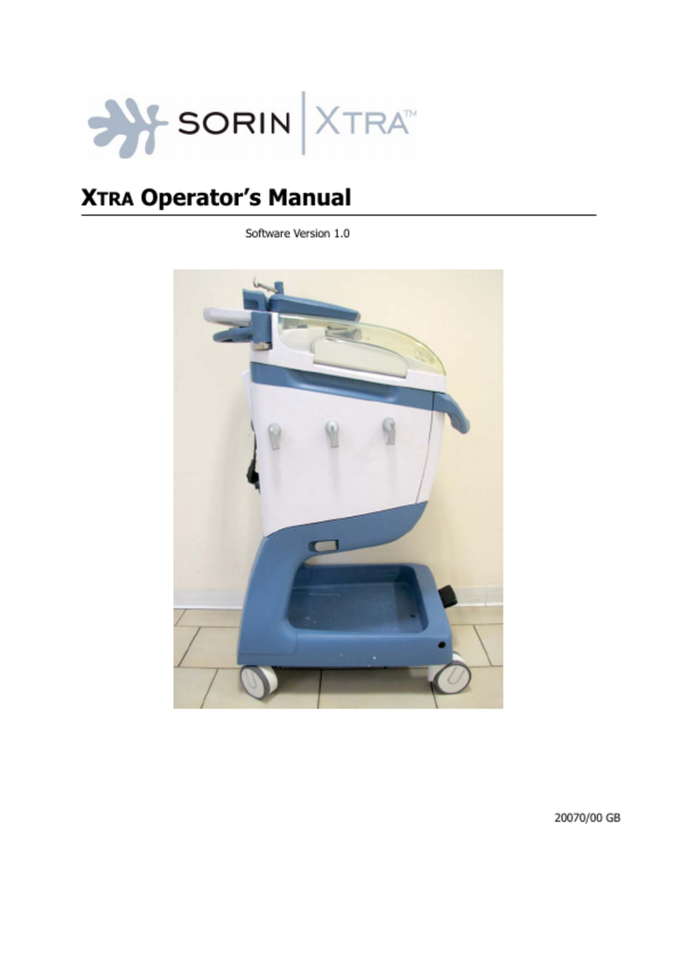 Xtra Autotransfusion System Operators Manual Sw Ver 1 PDF download