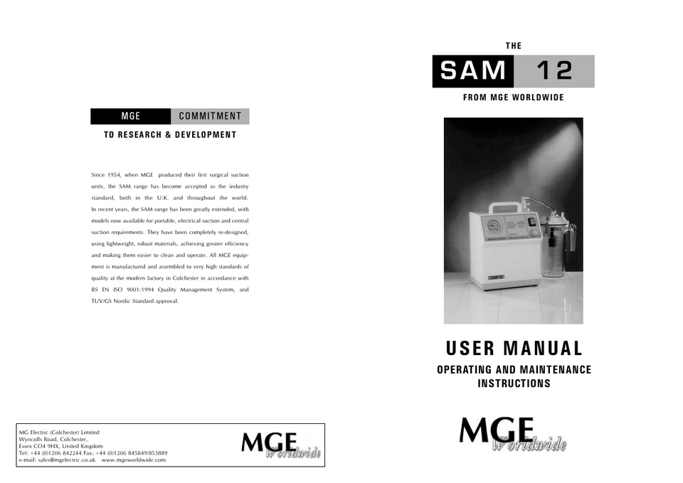 SAM 12 Operating and Maintenance Manual Issue 13 Feb 2004 PDF download