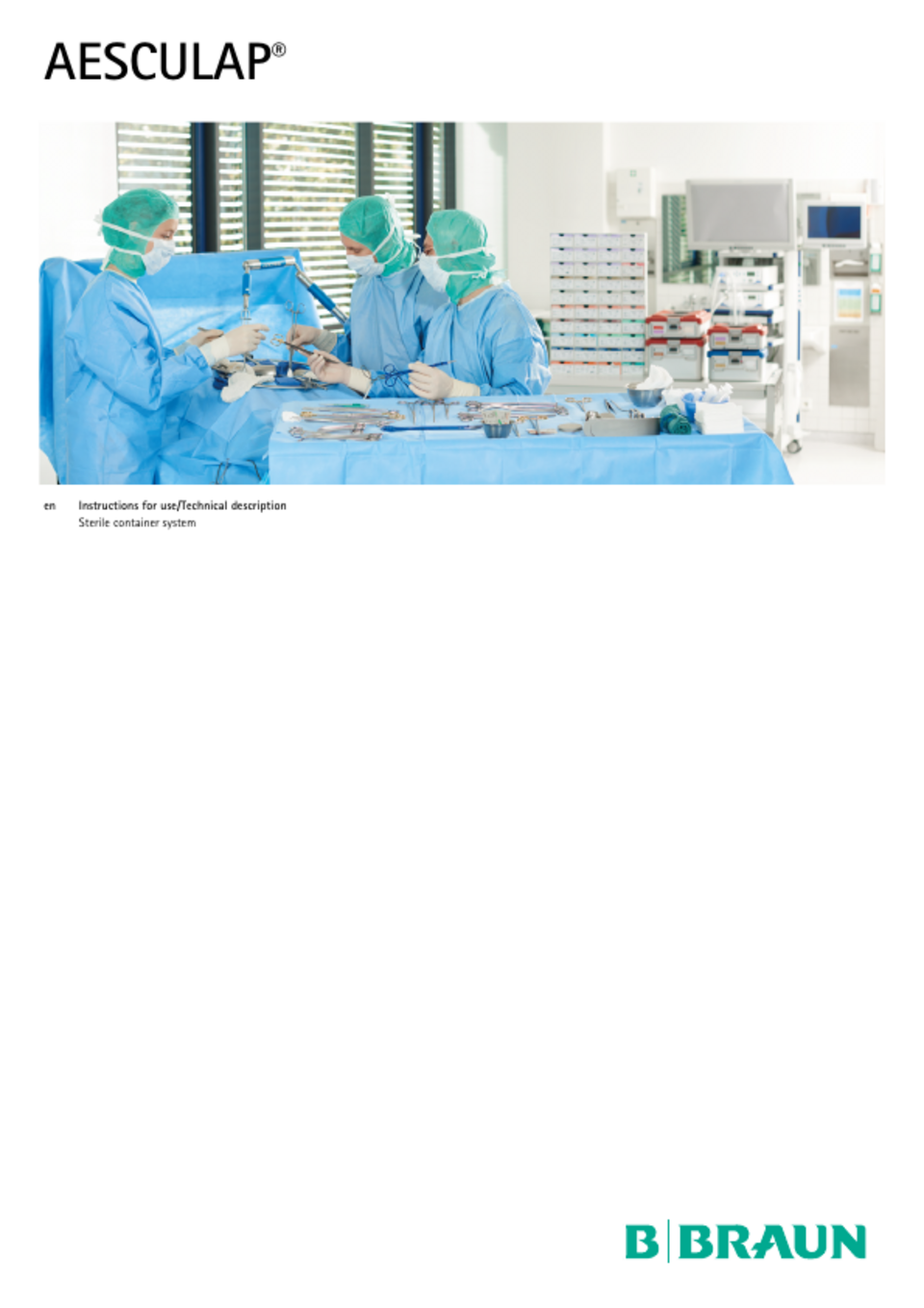 Sterile container system Instructions for Use PDF download