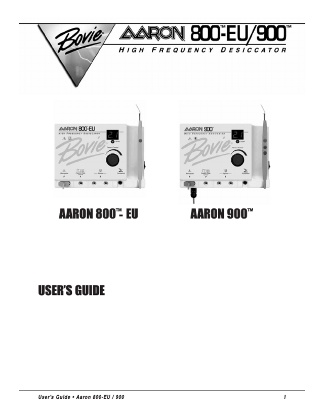 Model 800-EU and 900 Users Guide PDF download