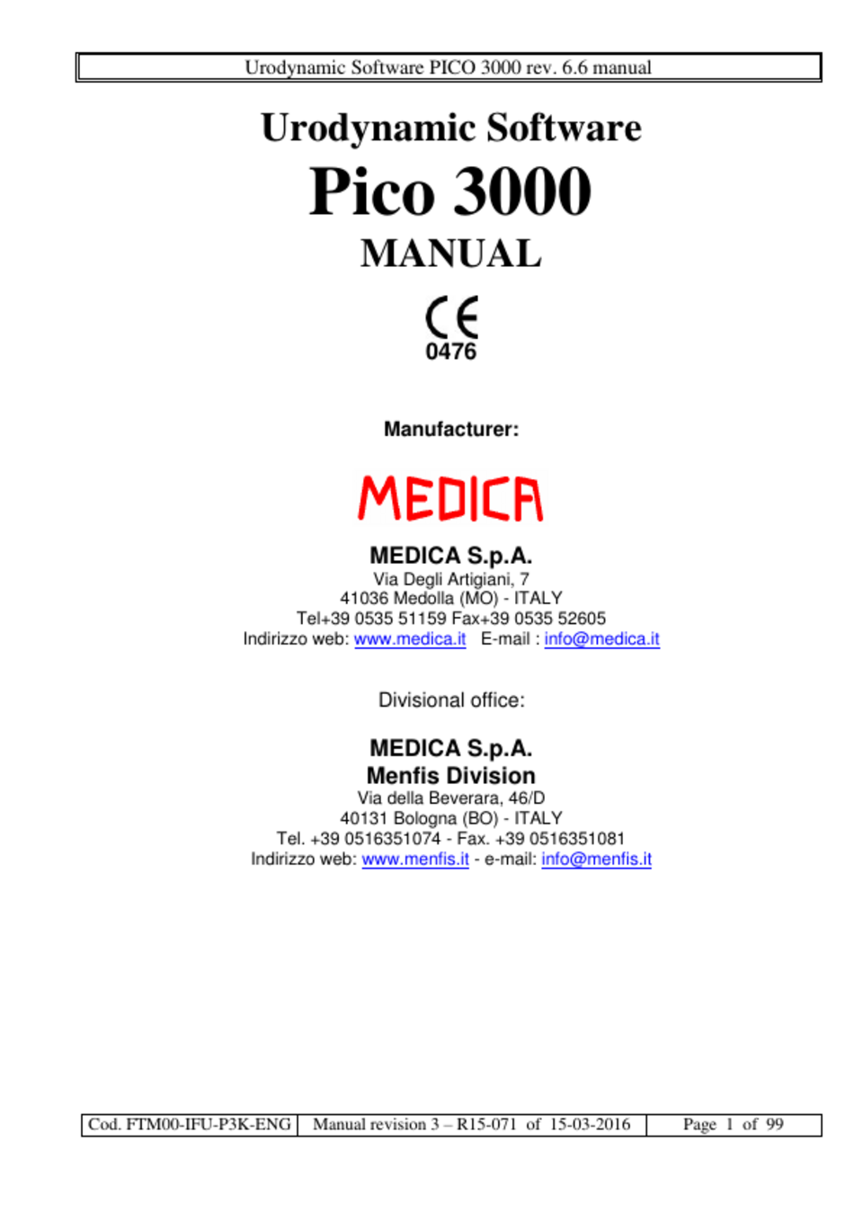 Pico 3000 Software Manual release 6.6 rev 3 March 2016 PDF download