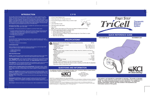 First Step TriCell Quick Reference Guide Rev D Nov 2007 PDF download