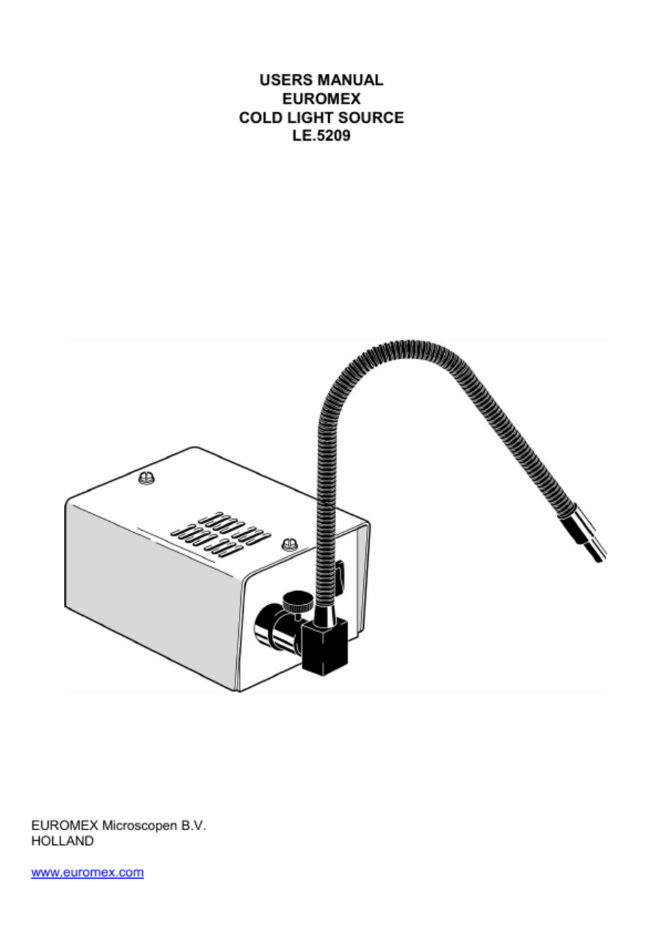 EK0 EV1 cold light source LE.5209 USERS MANUAL PDF download