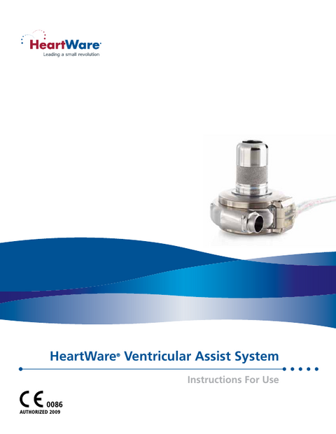 HeartWare Instructions for Use Rev 02 Aug 2011 PDF download