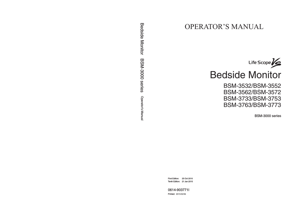 Life Scope BSM-3000 series Operators Manual Tenth Edition Jan 2015 PDF ...