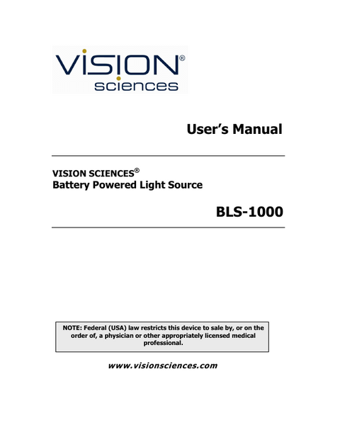 BLS-1000 Users Manual Rev D PDF download