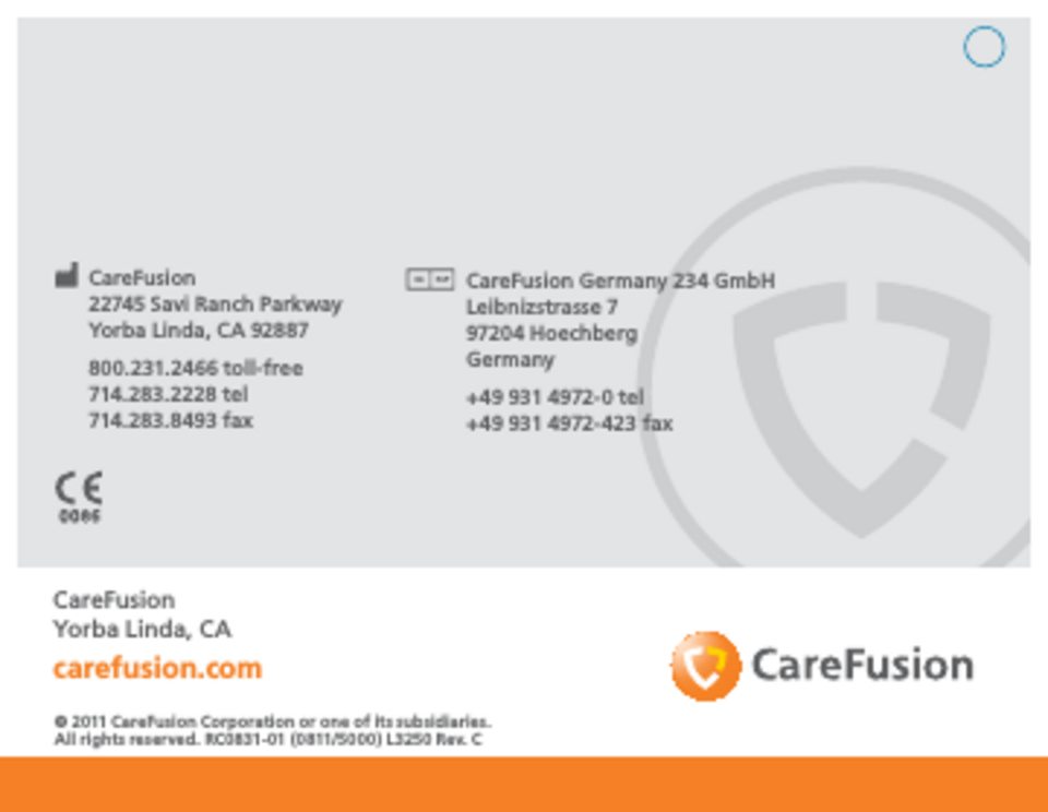 CareFusion 3100B Pocket Guide Rev C Aug 2011 PDF download