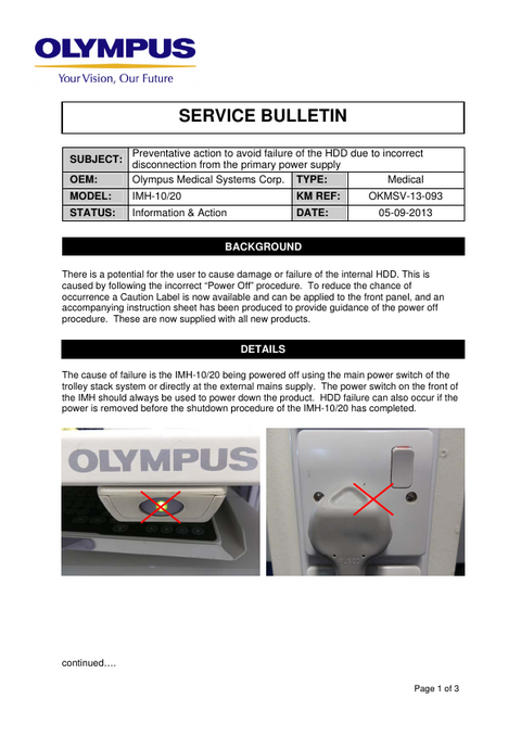 IMH-10 20 IMAGE MANAGEMENT HUB Service Bulletin Sept 2013 PDF download