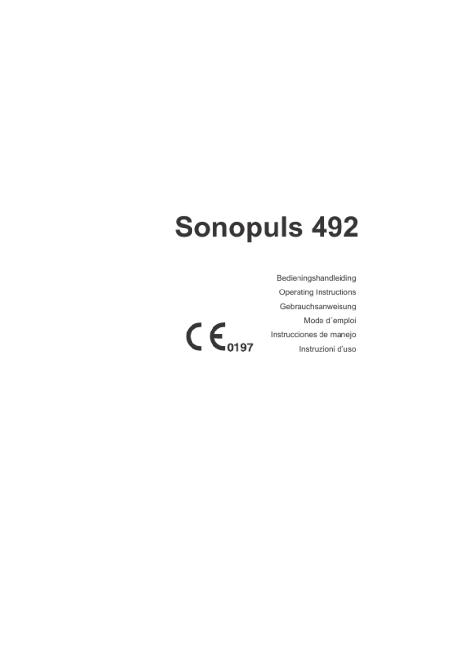 Sonopuls 492 Operating Instructions Jan 2012 PDF download