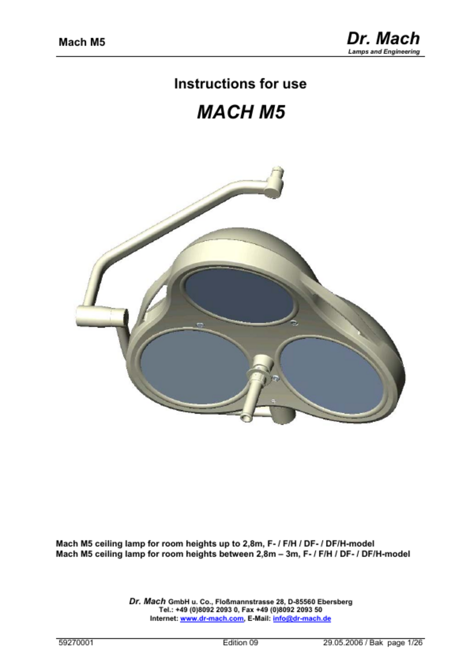 MACH M5 Instructions for Use Edition 09 May 2006 PDF download
