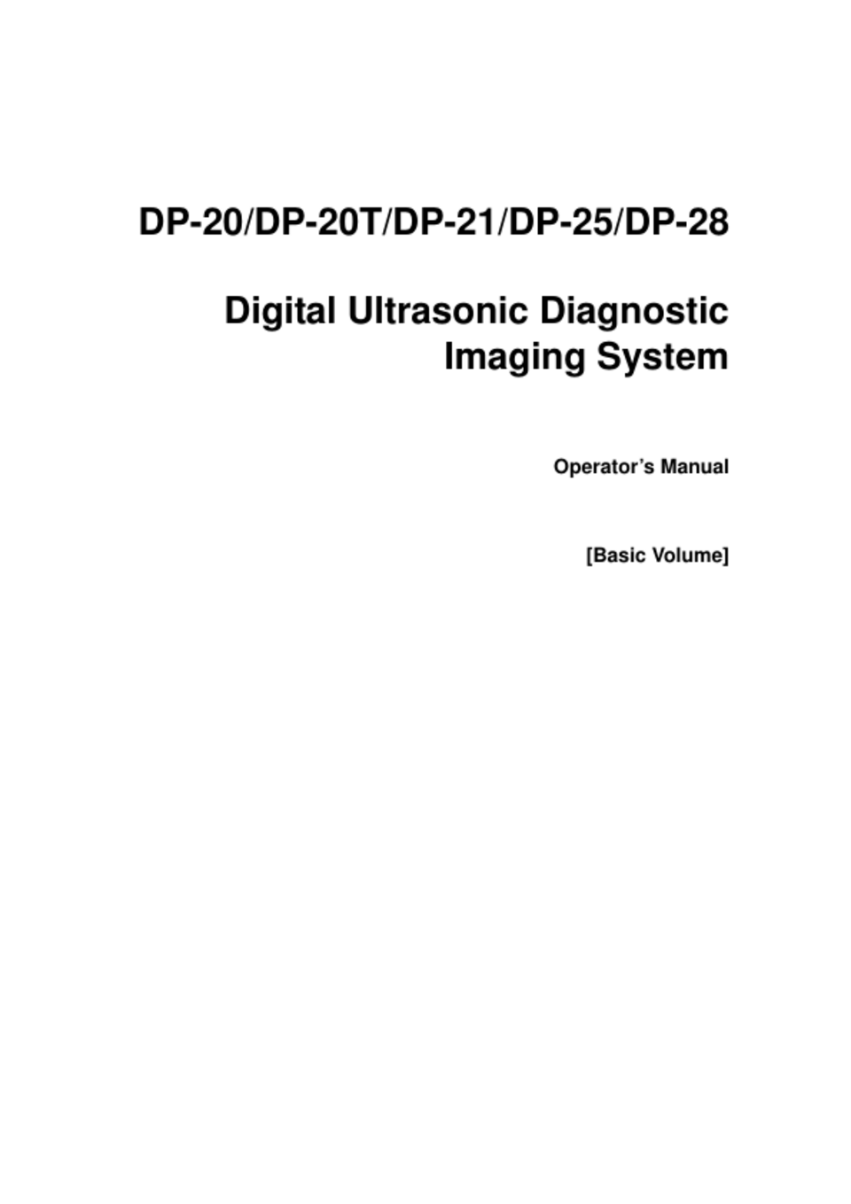 DP-20 series Basic Operation Manual Ver 1.0 PDF download