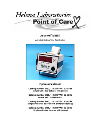 Actalyke MINI II Operators Manual Rev D PDF download