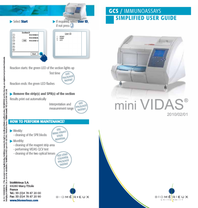 mini VIDAS Simplified User Guide Feb 2010 PDF download