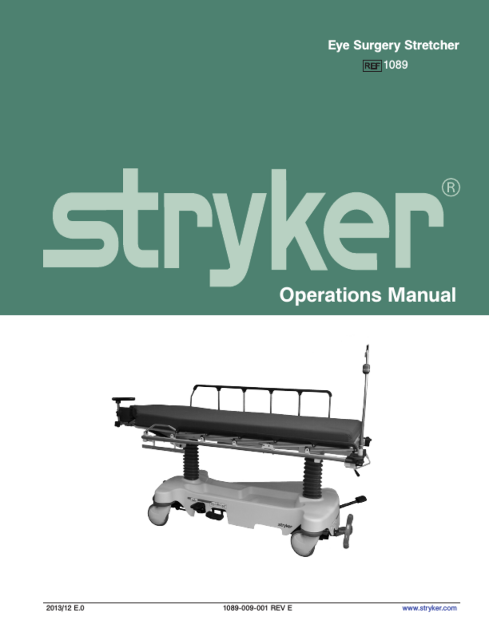 Ref 1089 Eye Surgery Stretcher Operations Manual Rev E Dec 2012 PDF ...