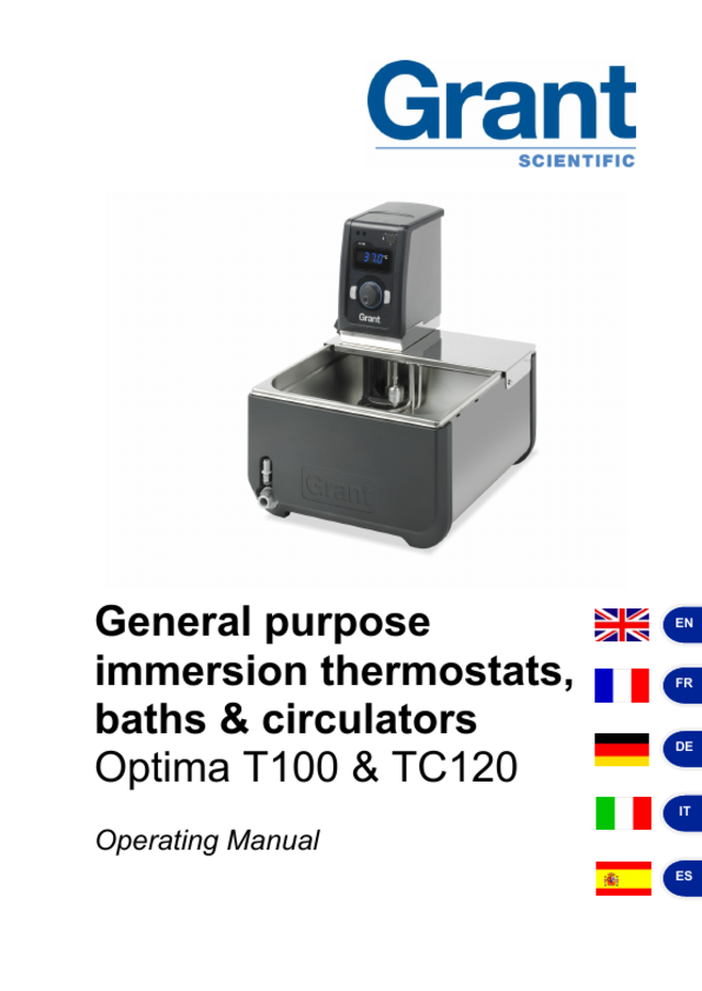 Optima T100, TC120 Operating Manual V3 PDF download