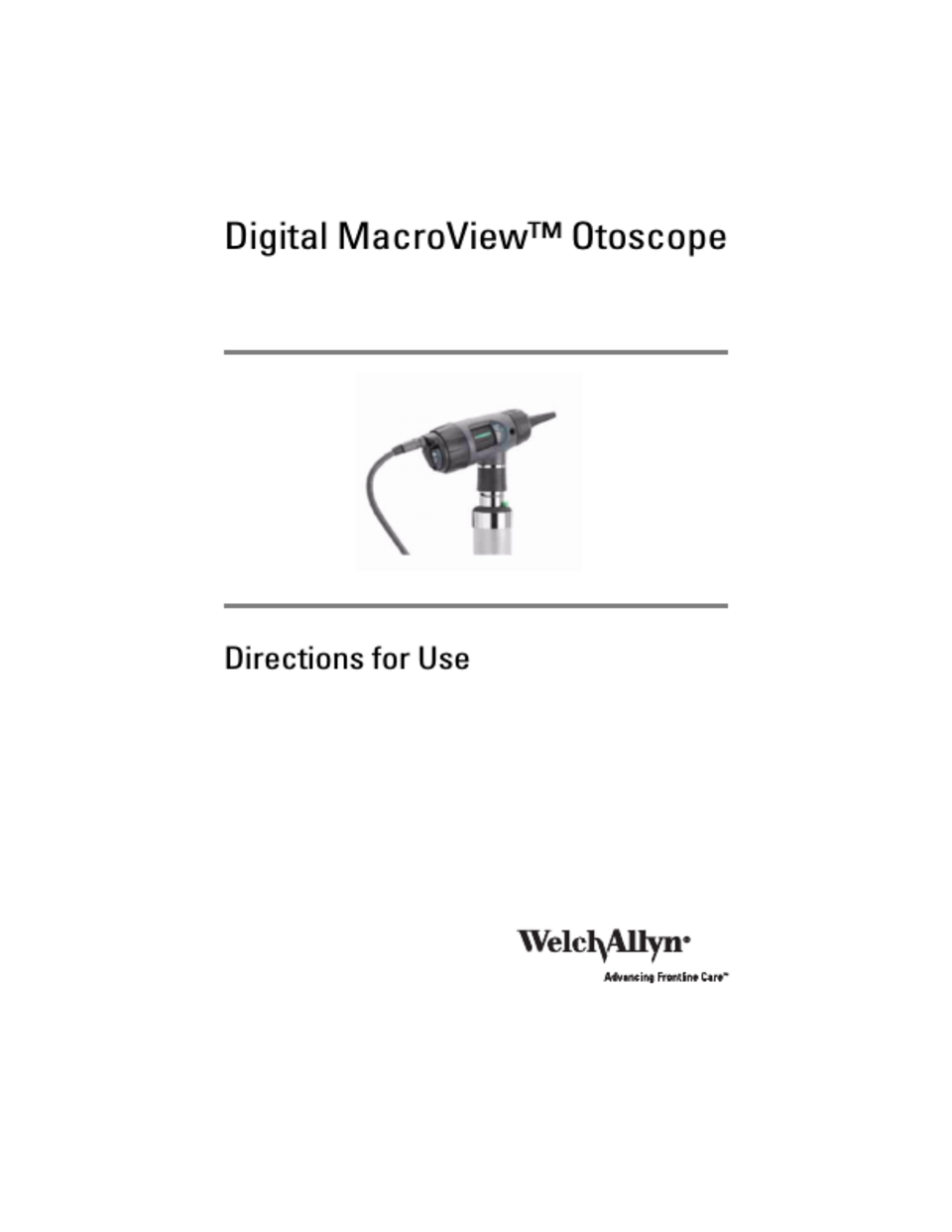 Digital MacroView Otoscope Directions for Use Ver F PDF download
