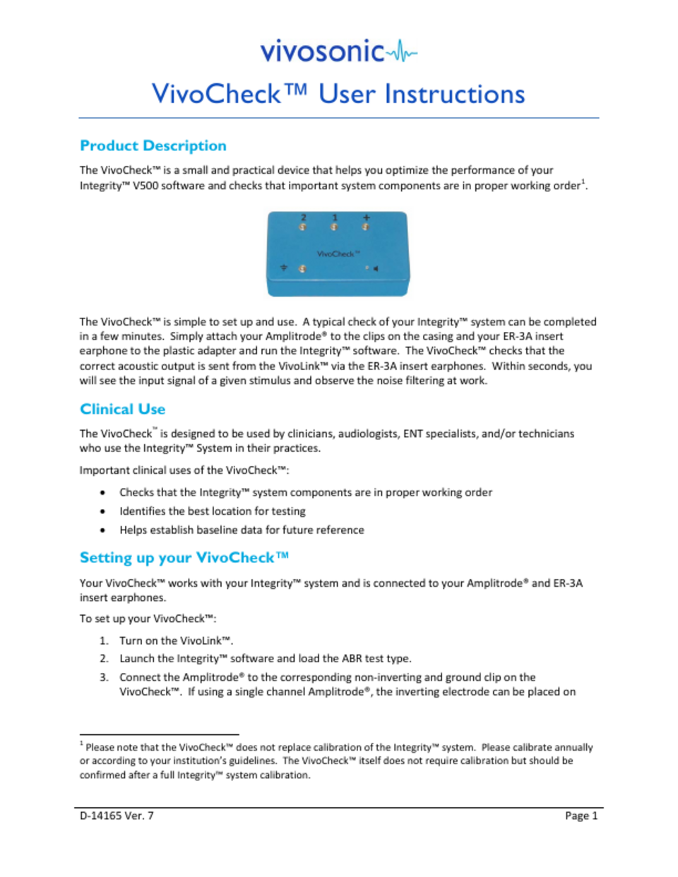 VivoCheck User Instructions Ver 7 PDF download