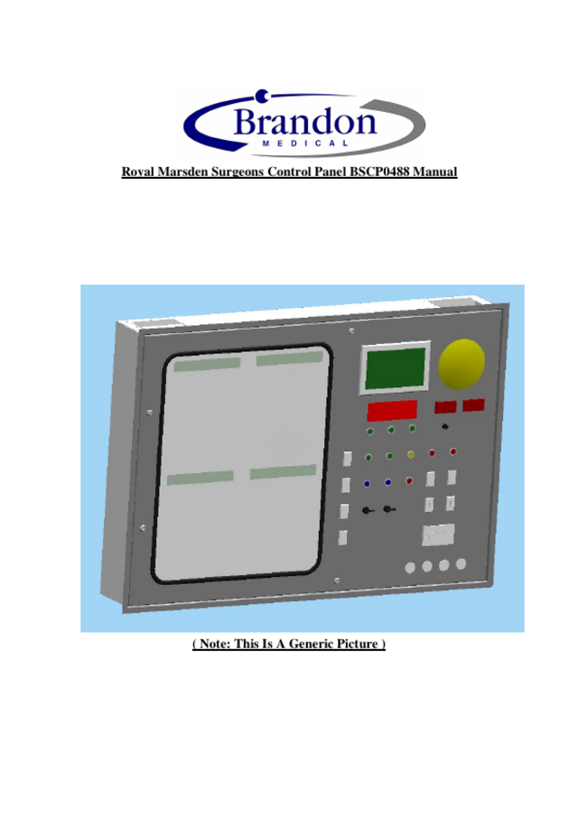 Royal Marsden Control Panel Manual BSCP0488 PDF download
