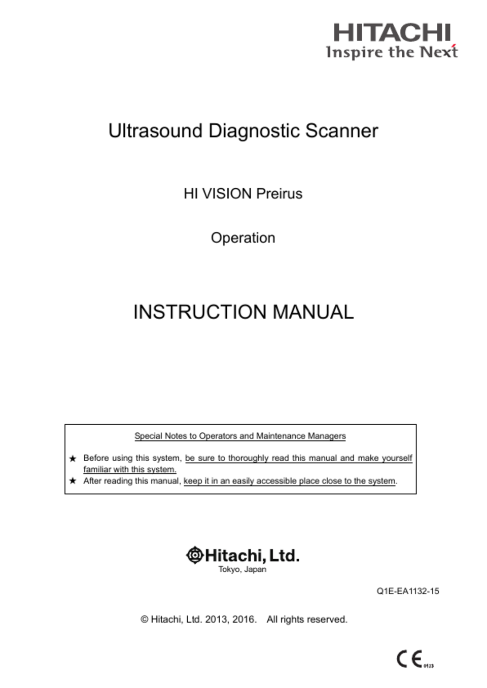 HI VISION Preirus Operation Instruction Manual Edition 15 April 2016 ...