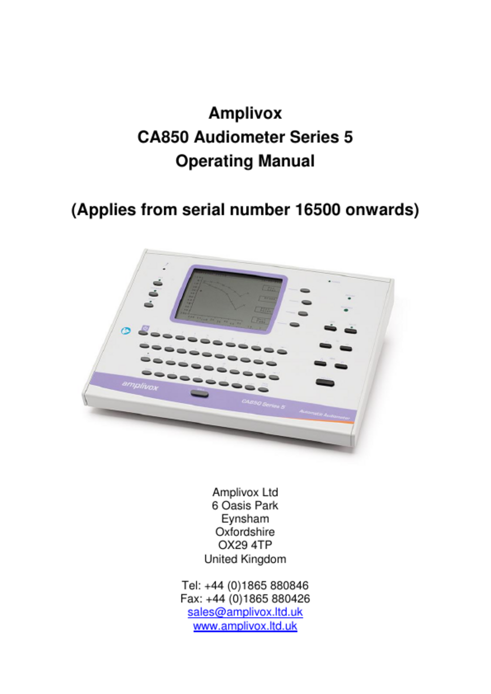 CA850 Series 5 Operating Manual PDF download