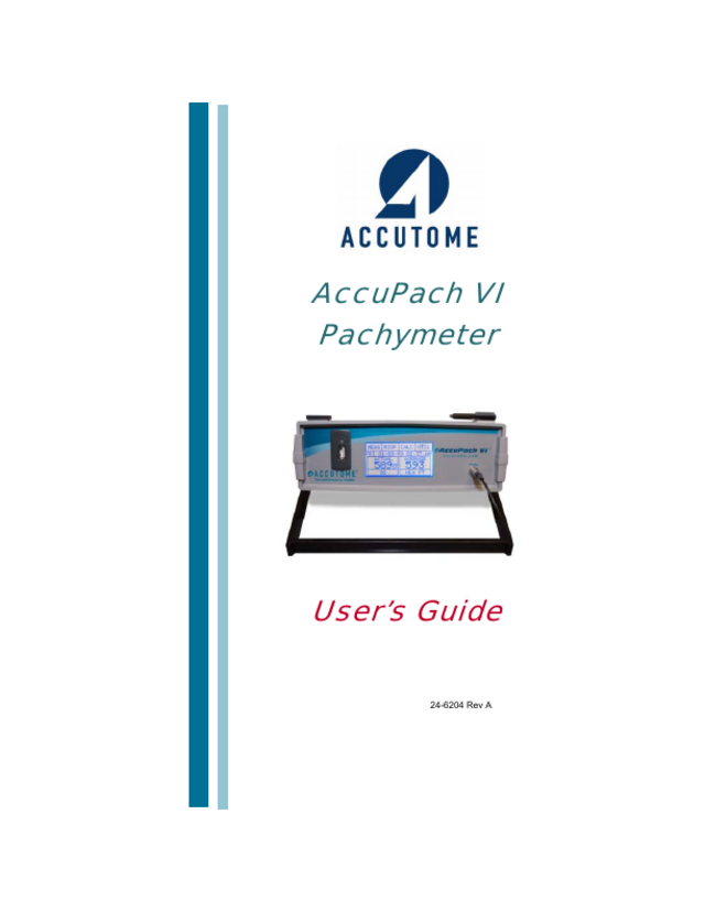 AccuPach VI User Guide Rev A PDF download